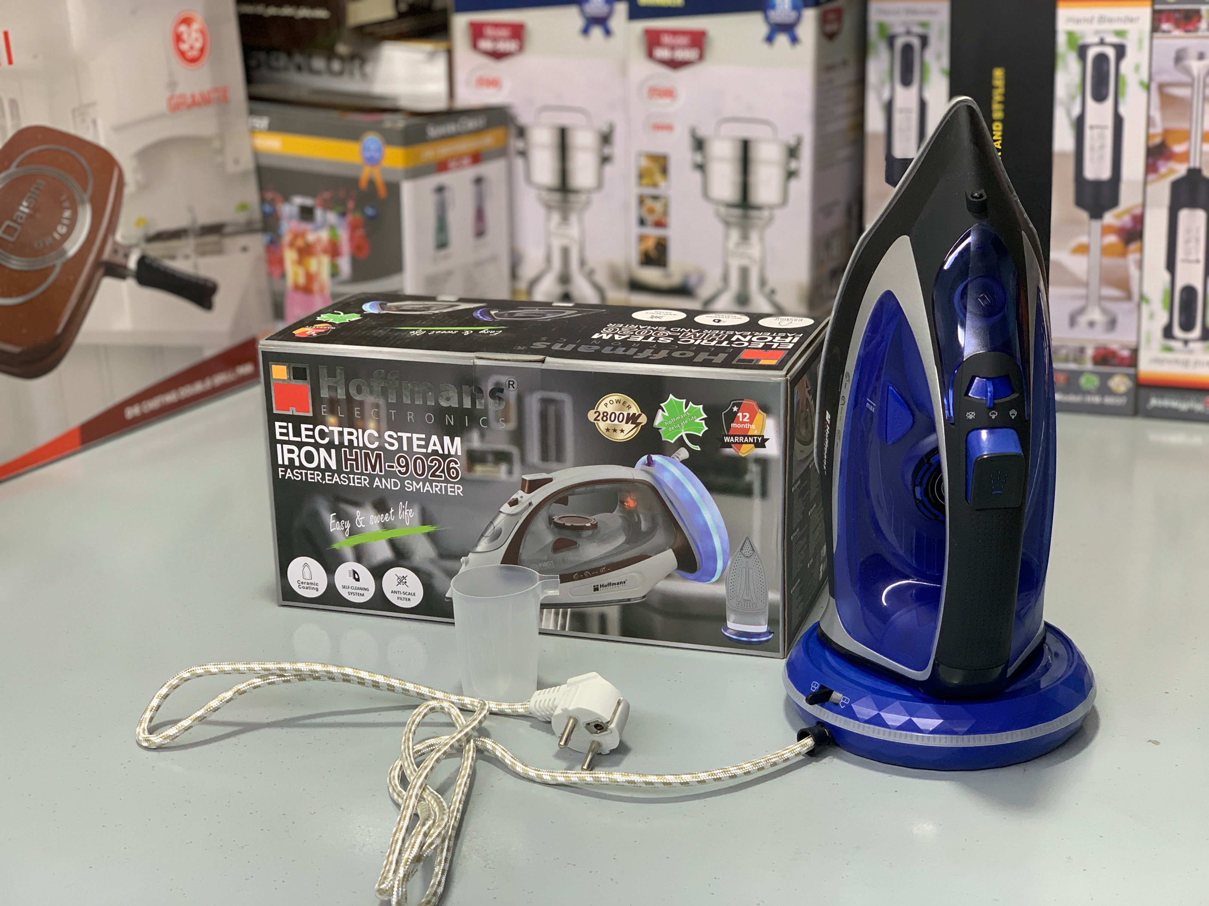 Hoffmans Powerful Steam Iron with LED Light Charging Base – dubaizones