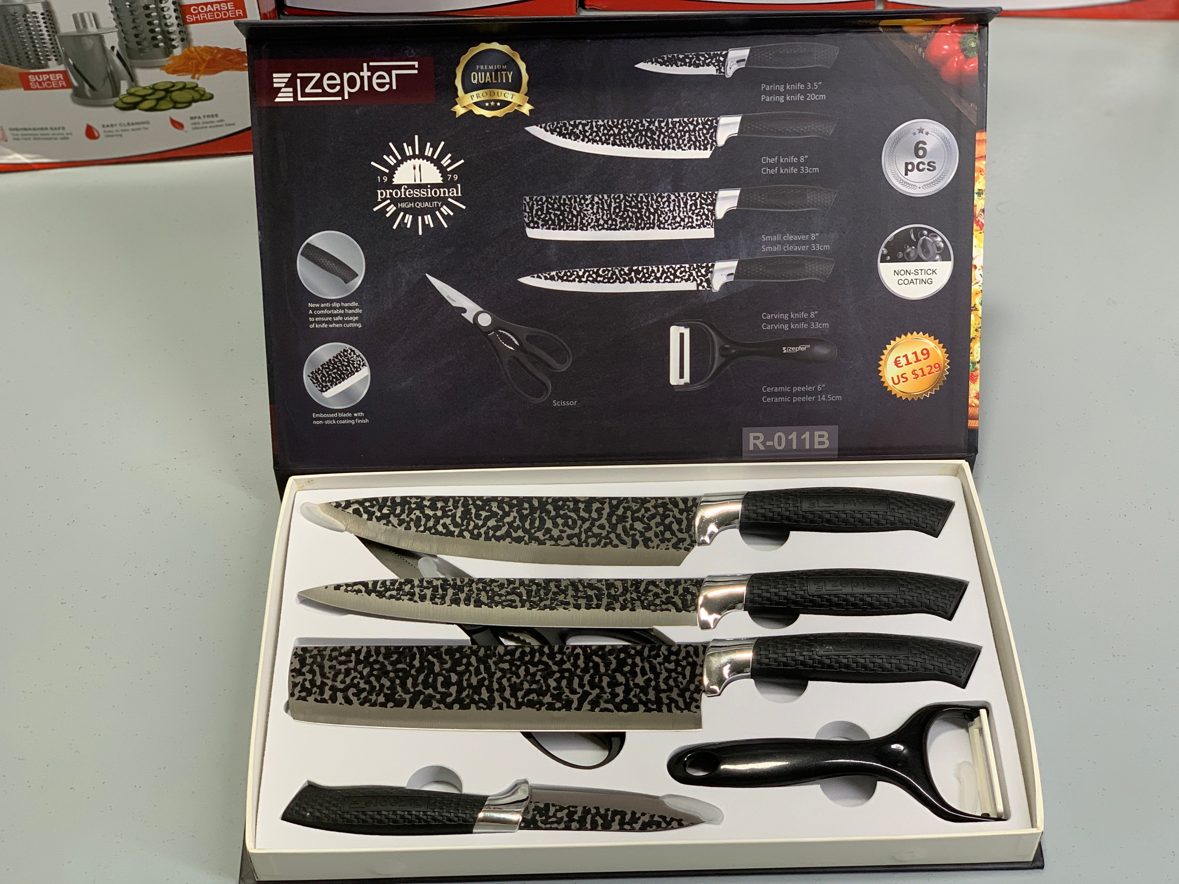 Dotted Pattern Zepter Knife Set 6 Pieces For Kitchen Use – DUBAIZONES