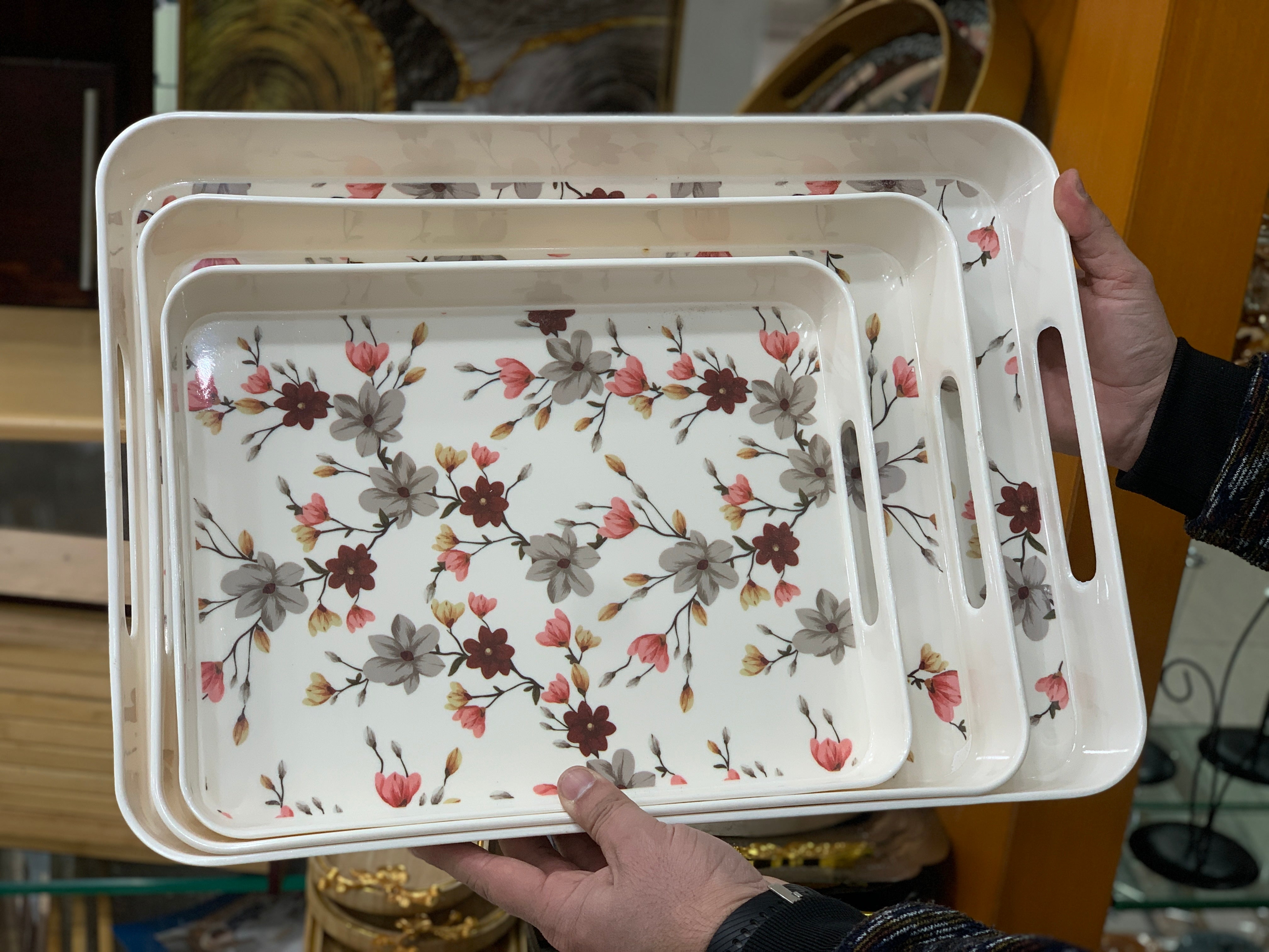 3 Pieces Melamine Kitchen Serving Trays – dubaizones