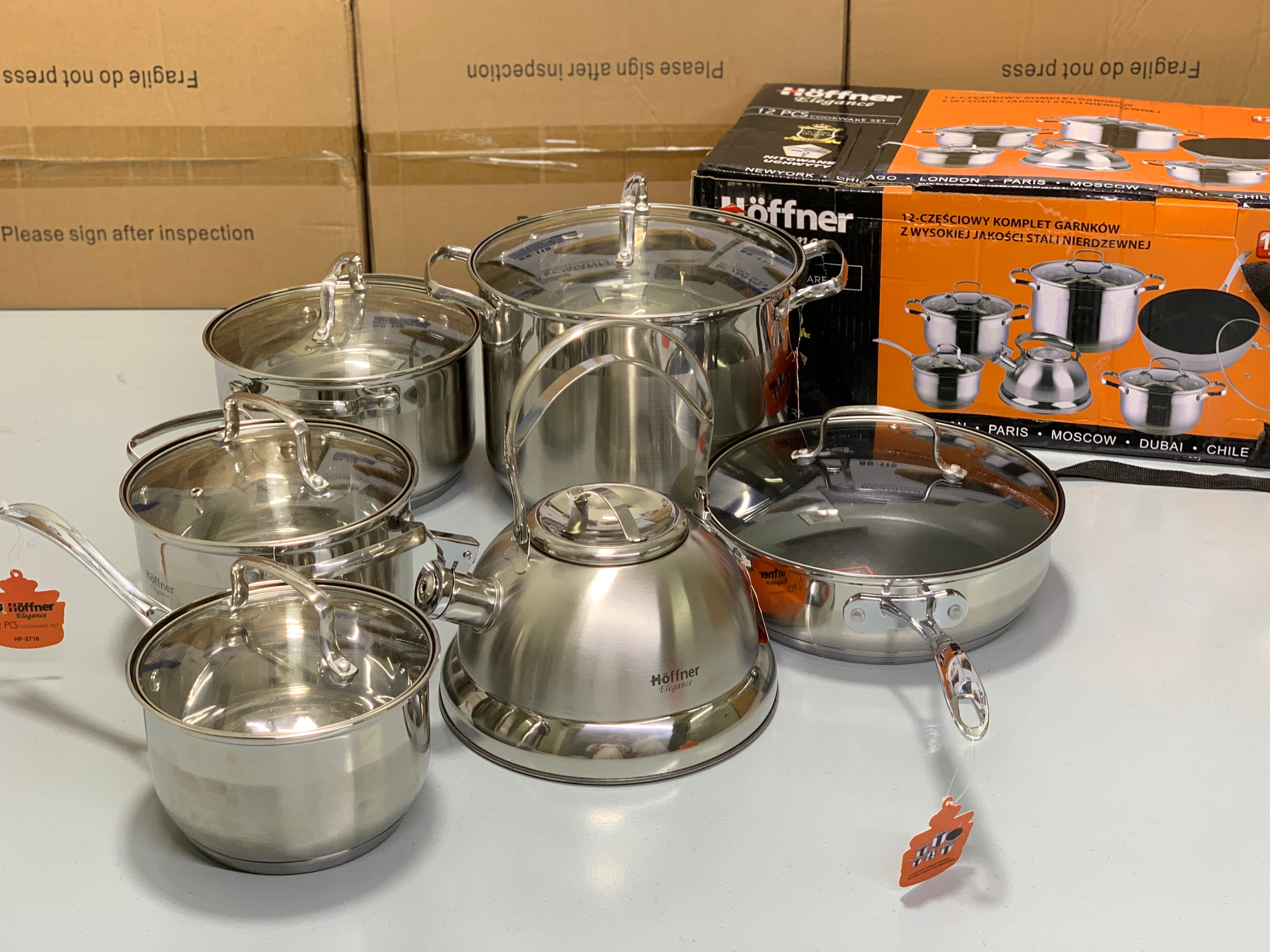 Hoffner Elegance Cookware Set 12 Pieces Made For Germany Stainless Ste